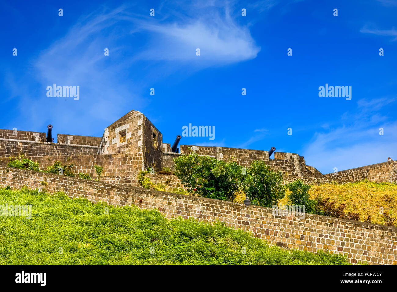 Three Cannons on Fort Wall Stock Photo - Alamy