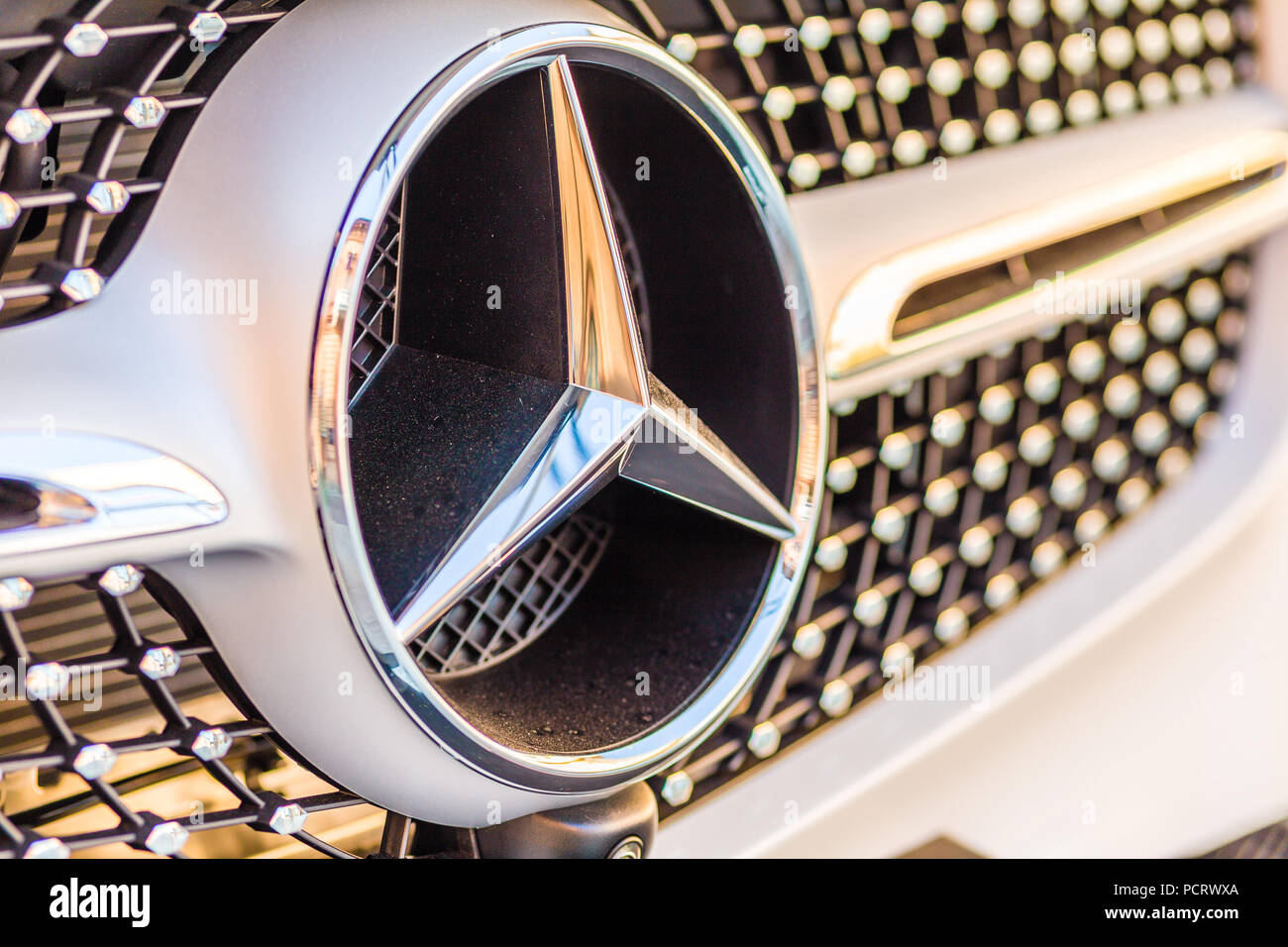 RAVENNA, ITALY - August 2, 2018: Dirt and dust cover the MERCEDES BENZ ...