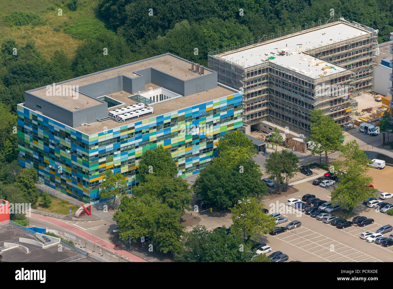Biomedical Center, Ruhr-University Bochum RUB, aerial view of Bochum ...
