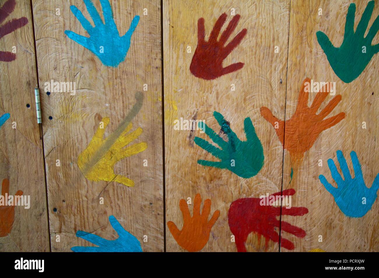 Children handprints hi-res stock photography and images - Alamy