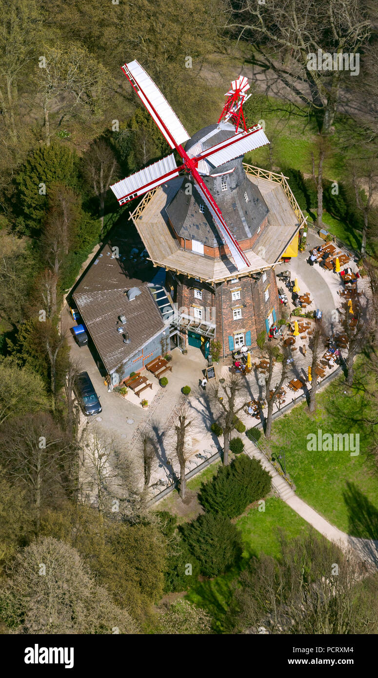 Bremer windmill, Bremer mill, downtown Bremen, City, aerial view ...