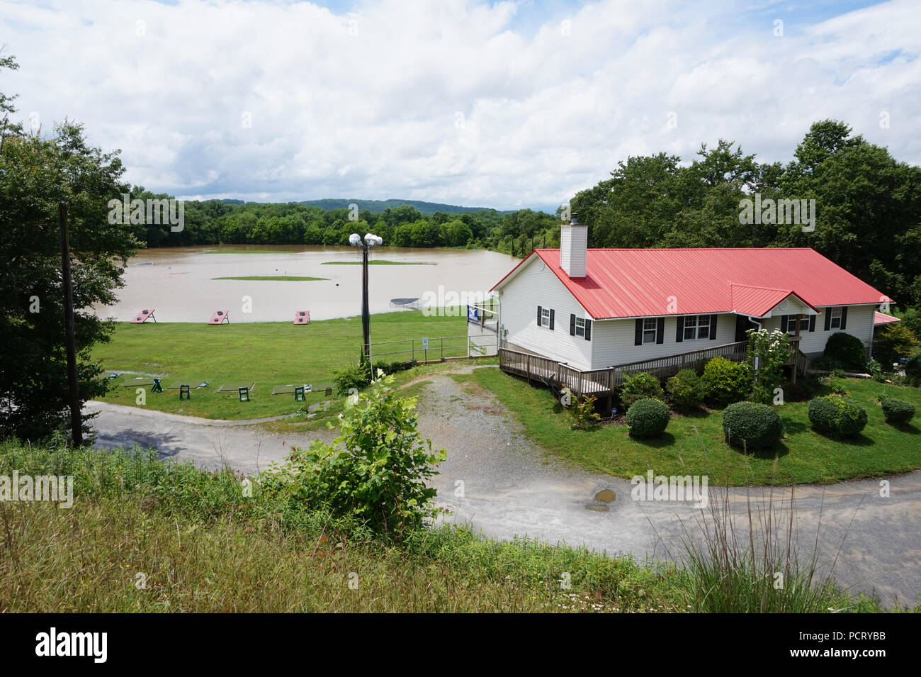 A Golf Course flooded due to heavy rains in North Carolina Stock Photo ...