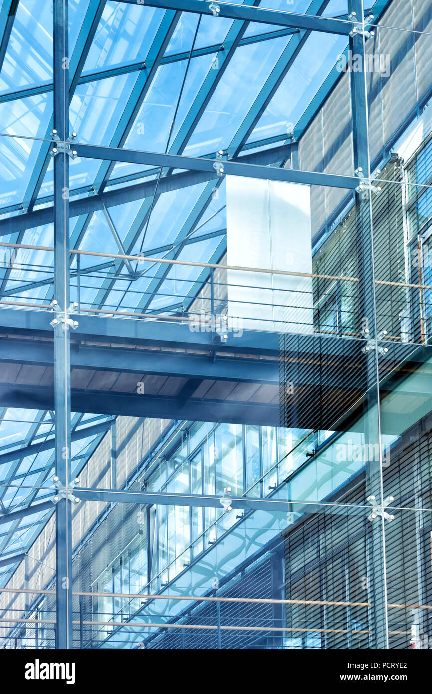 Detail of modern glass building, toned image Stock Photo - Alamy