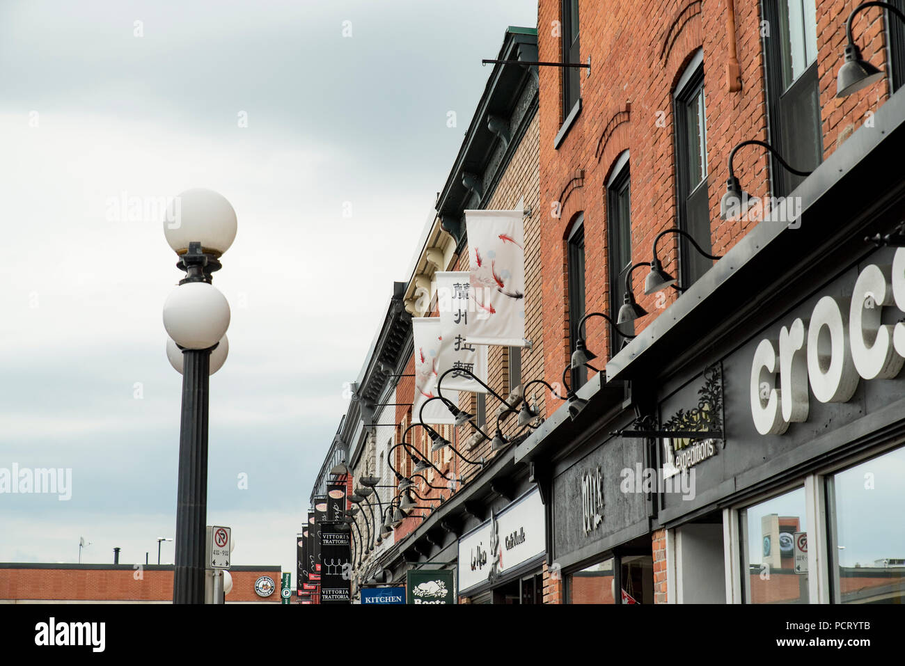 Ottawa, Ontario, Canada. Storefront signs in Byward Market district ...