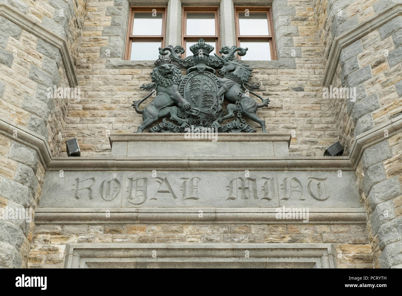 Ottawa, Ontario, Canada. Above main entrance of Royal Canadian Mint ...