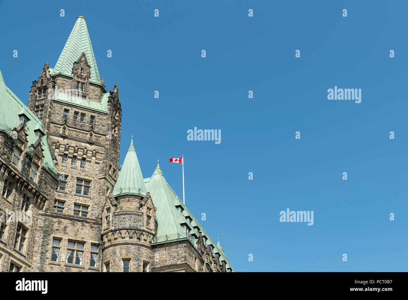 Ottawa, Ontario, Canada. Upper view of Confederation Building on ...