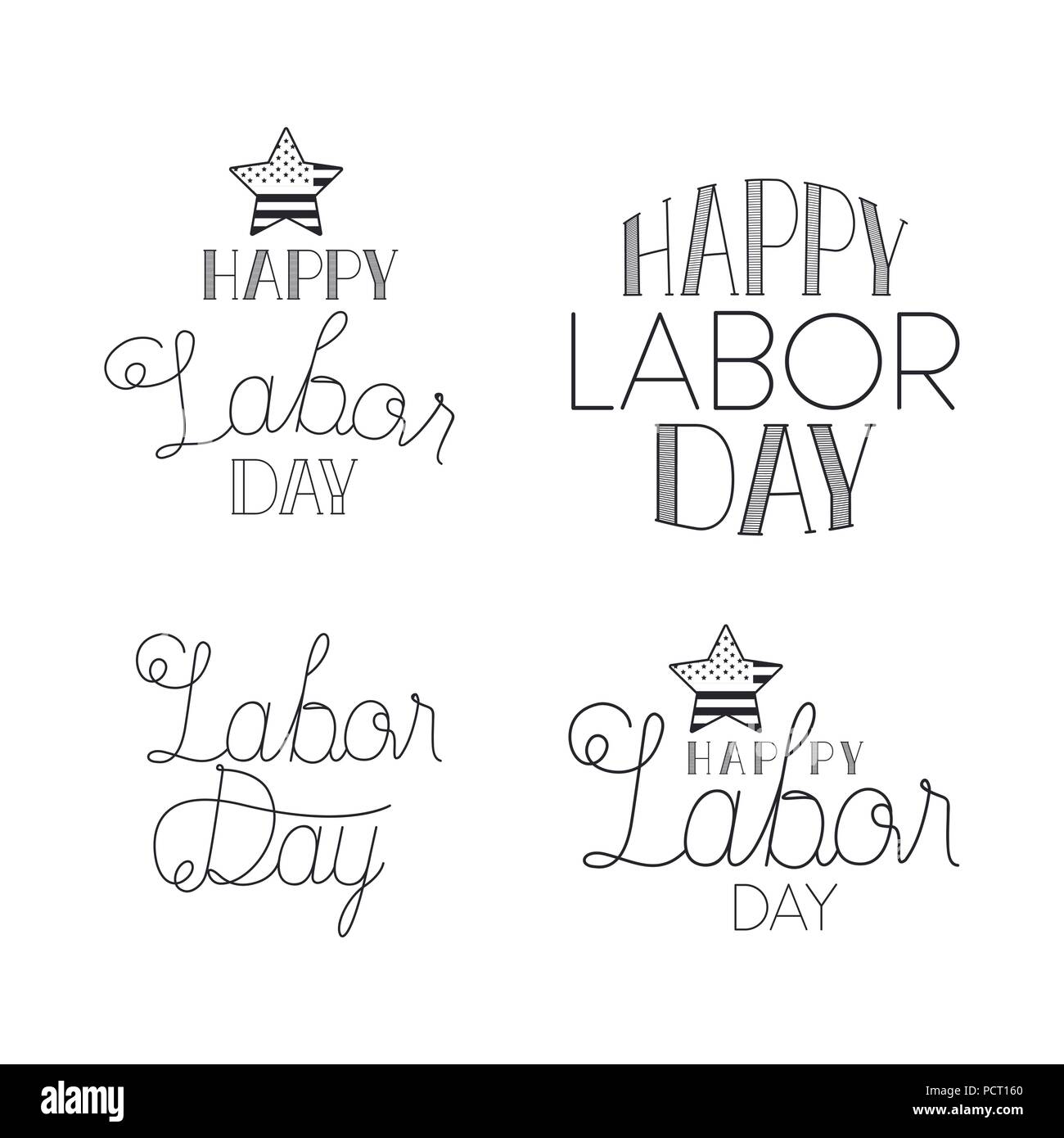 Happy labor day collection Stock Vector Images - Alamy