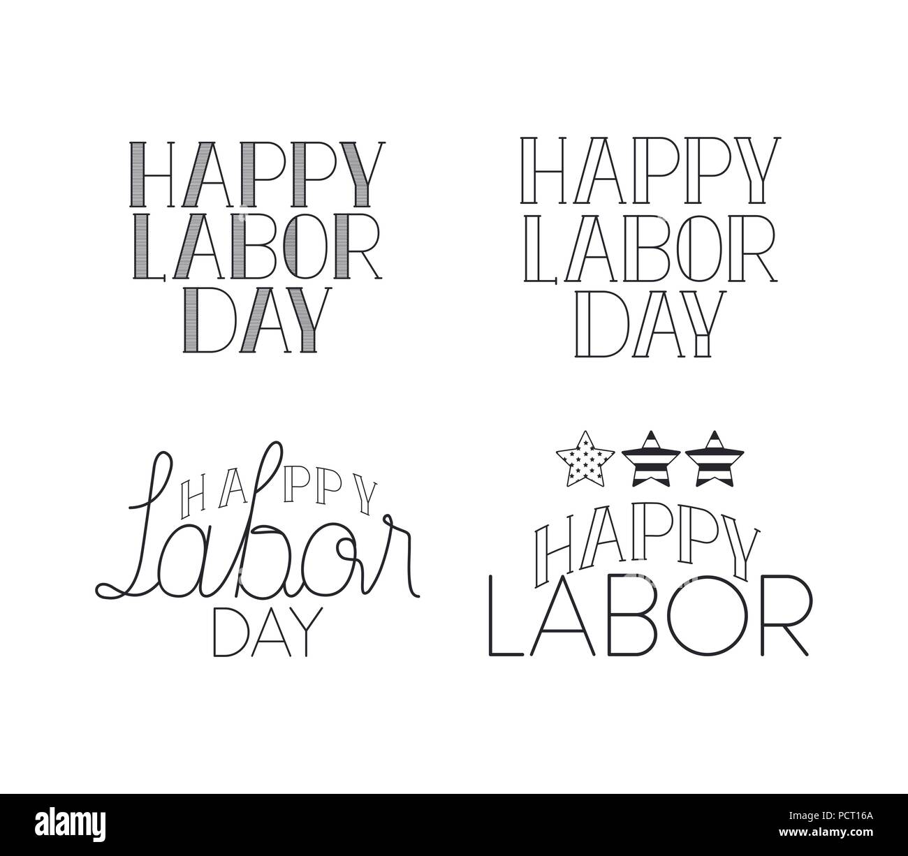 Happy labor day collection Stock Vector Images - Alamy