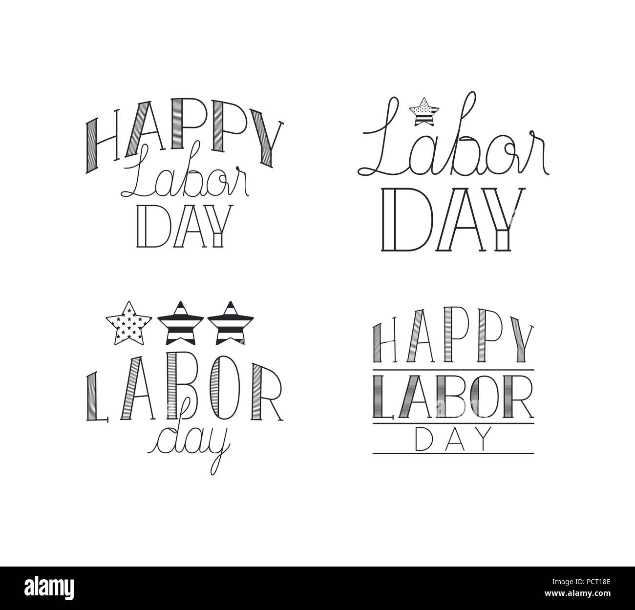Happy labor day collection Stock Vector Images - Alamy