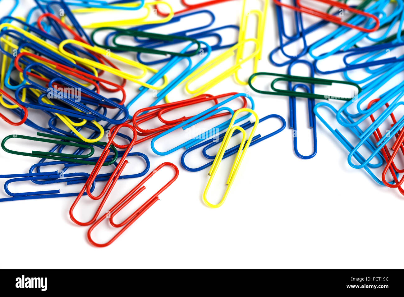 Bunch of colorful paper clips isolated on white background Stock Photo ...