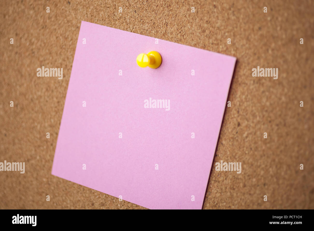 Blank pink paper pin on cork board background for remind Stock Photo ...