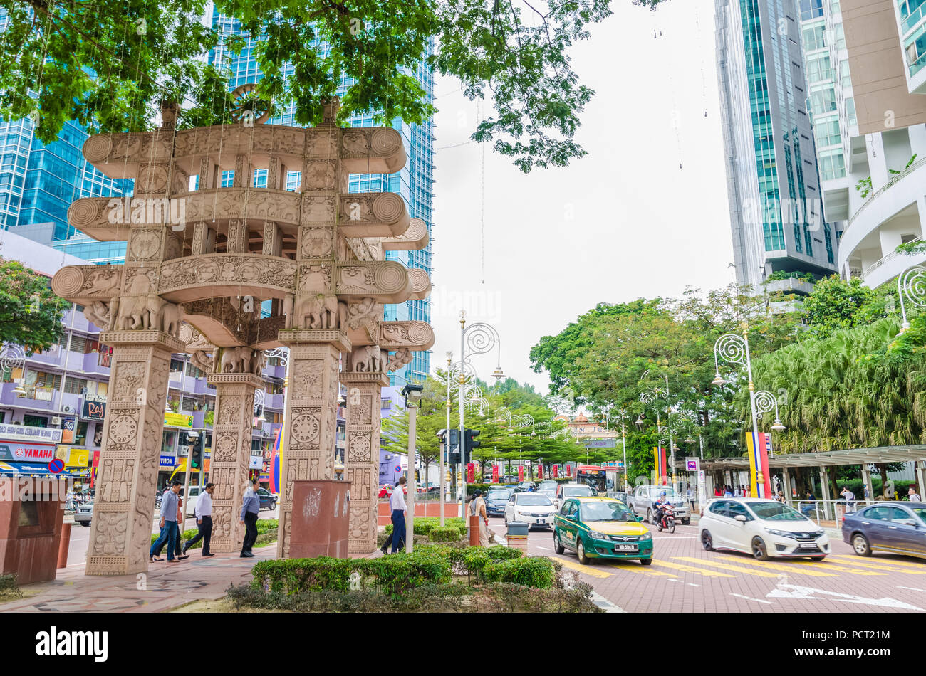 Kuala Lumpur, Malaysia - Feb 7,2017 : The Torana Gate in Brickfields ...
