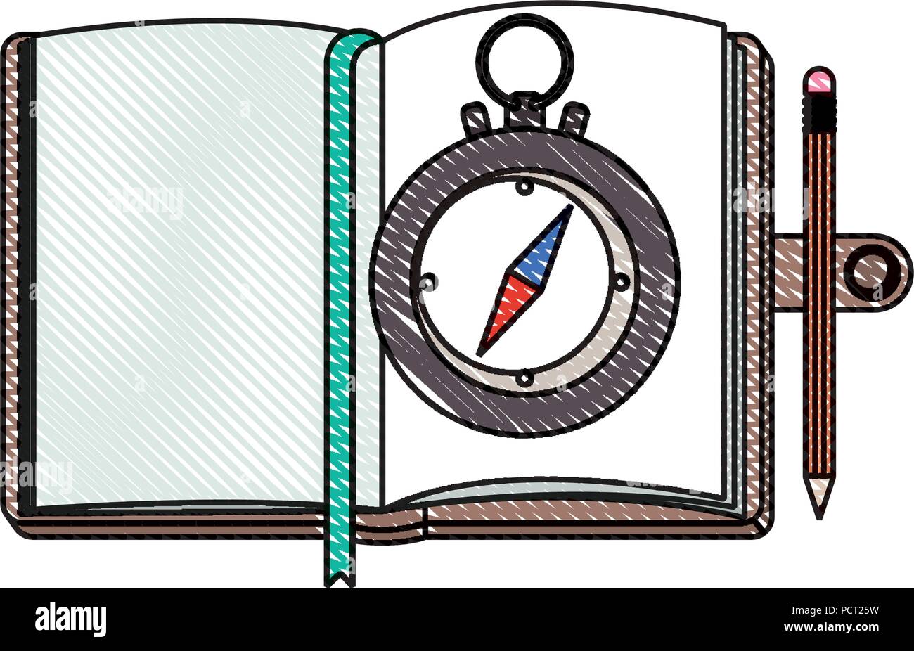 compass guide with notebook Stock Vector Image & Art - Alamy