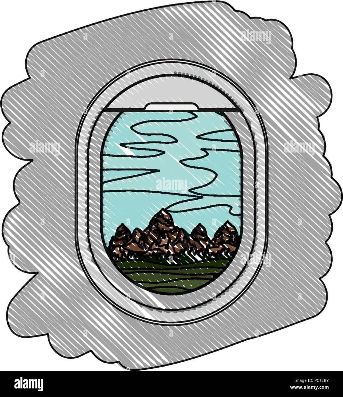 airplane window with exterior view Stock Vector Image & Art - Alamy