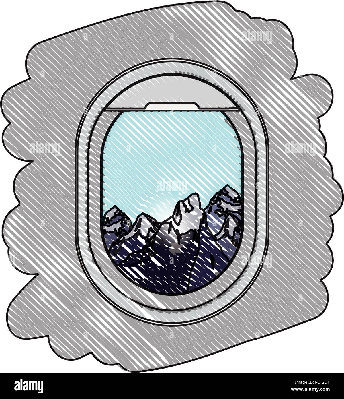 airplane window with exterior view Stock Vector Image & Art - Alamy