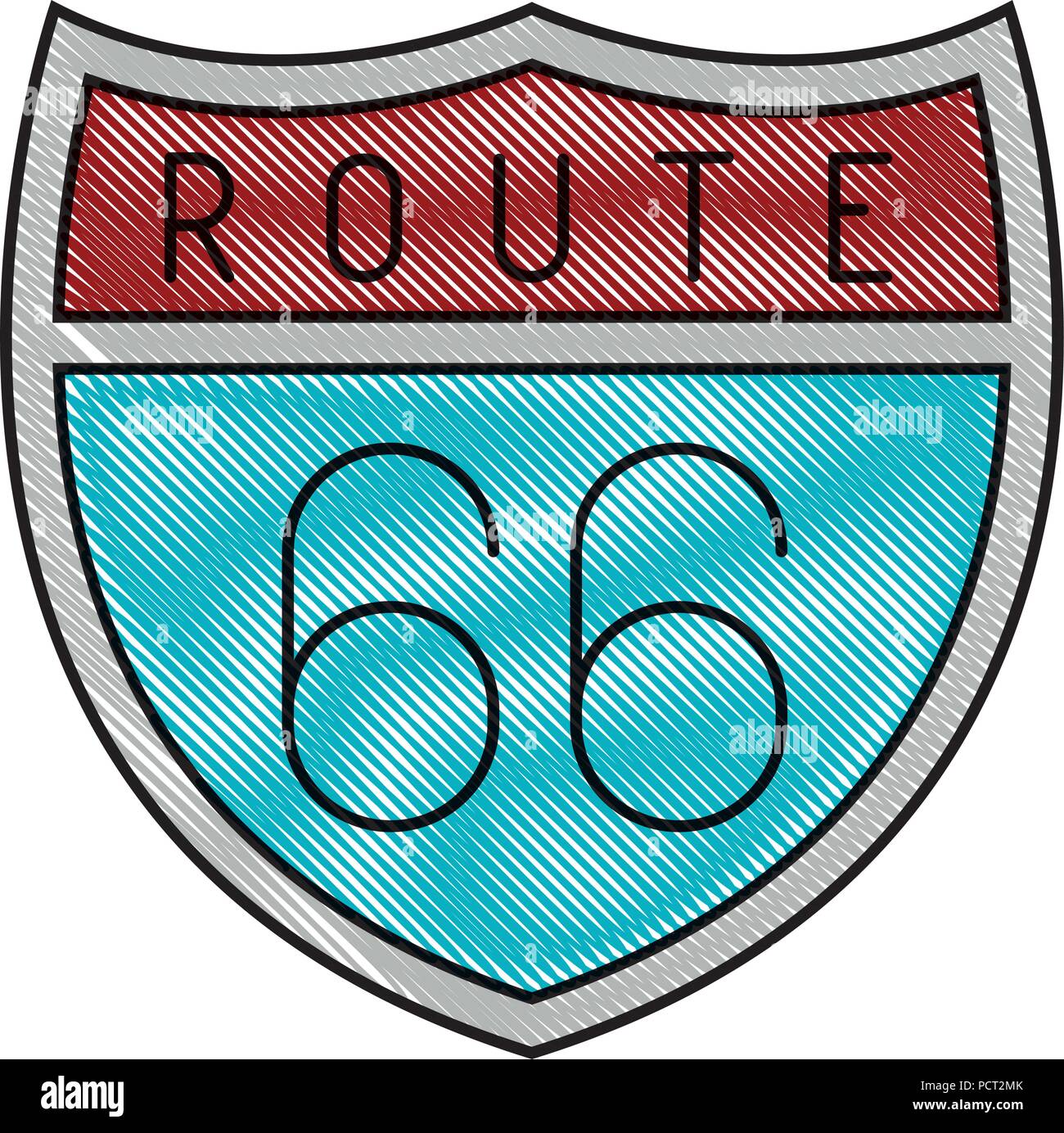 Historic route 66 shield Stock Vector Images - Alamy