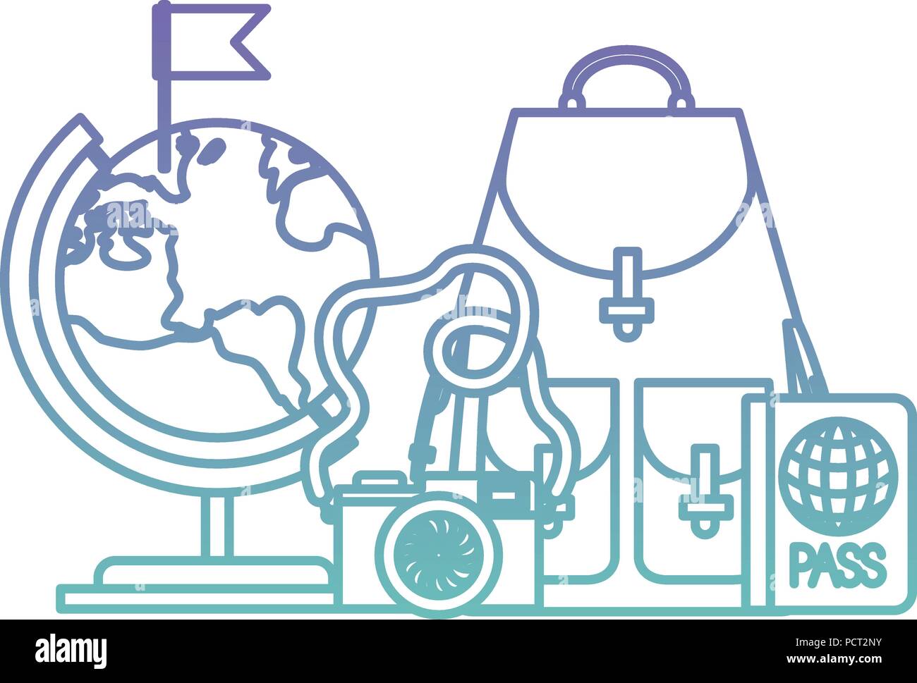 camera photographic with travel set icons Stock Vector Image & Art - Alamy