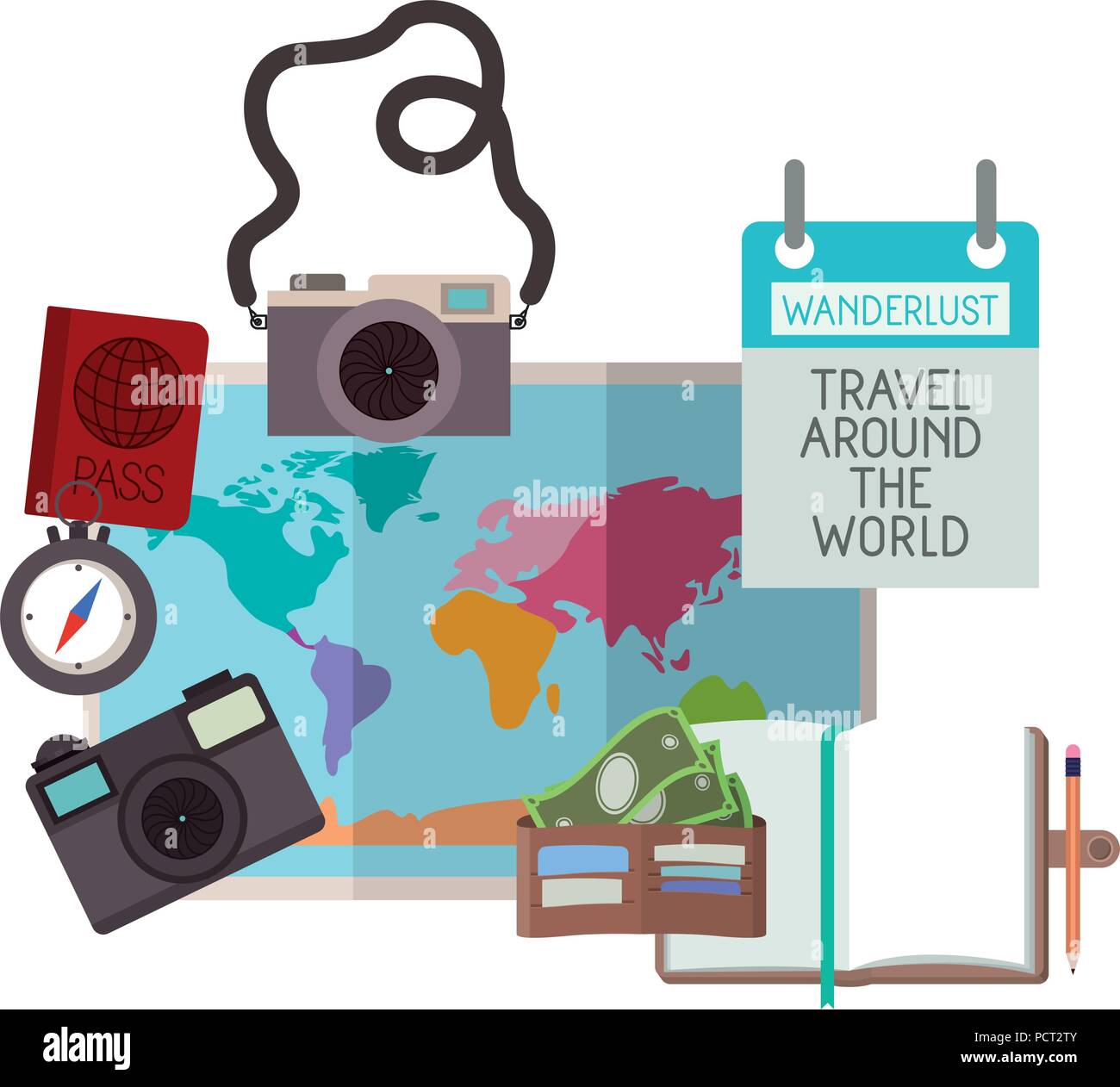 Travelling around world icons hi-res stock photography and images - Alamy