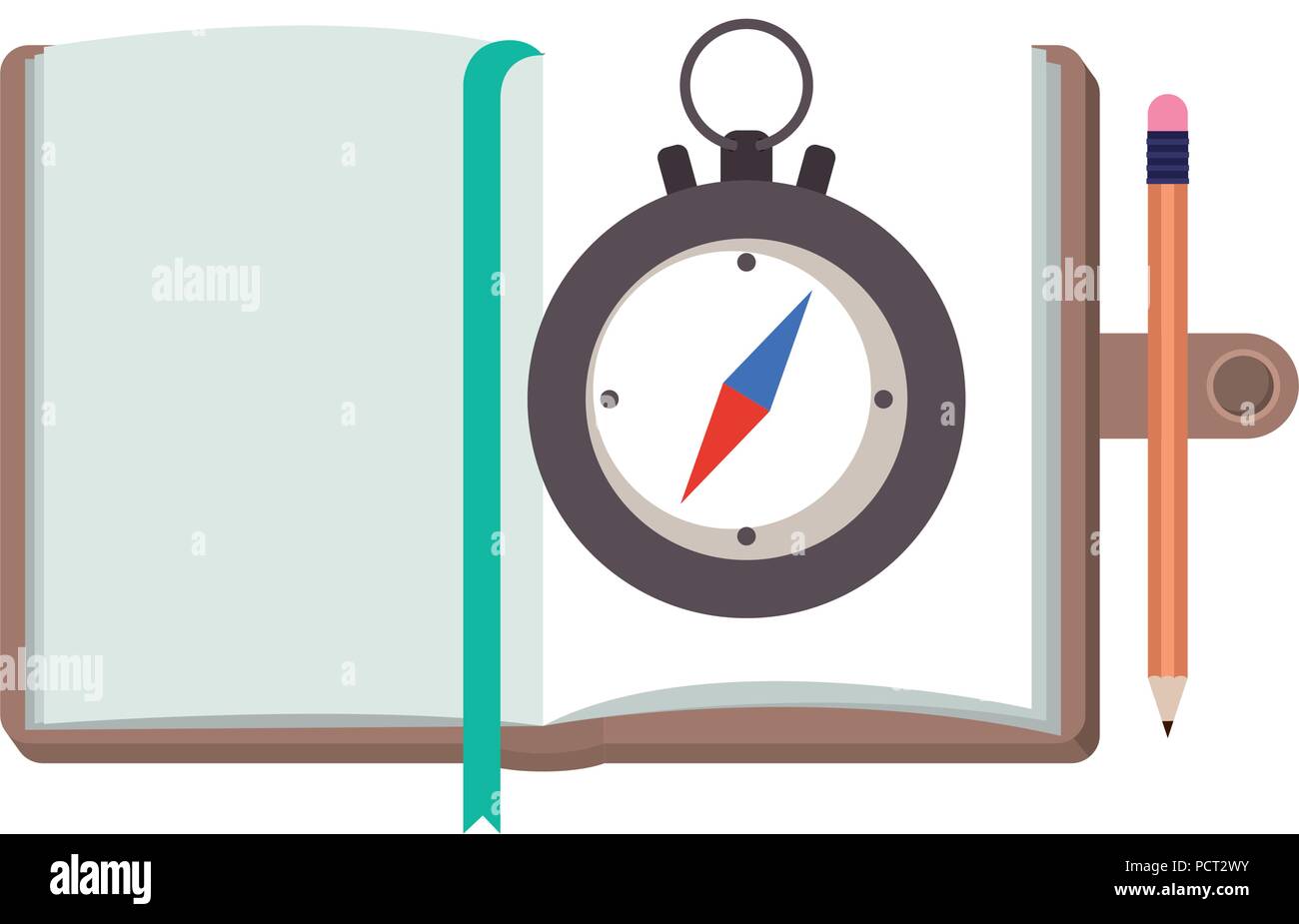 compass guide with notebook Stock Vector Image & Art - Alamy