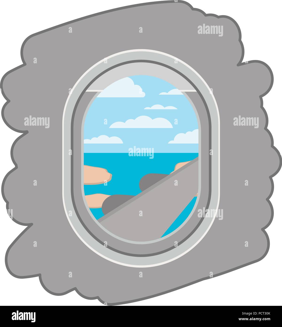airplane window with exterior view Stock Vector Image & Art - Alamy