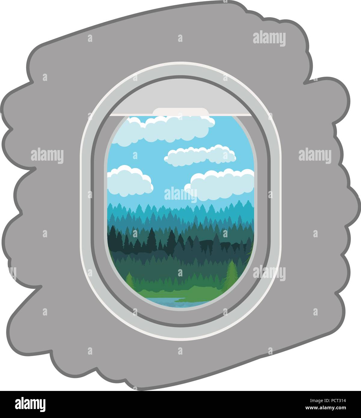 airplane window with exterior view Stock Vector Image & Art - Alamy