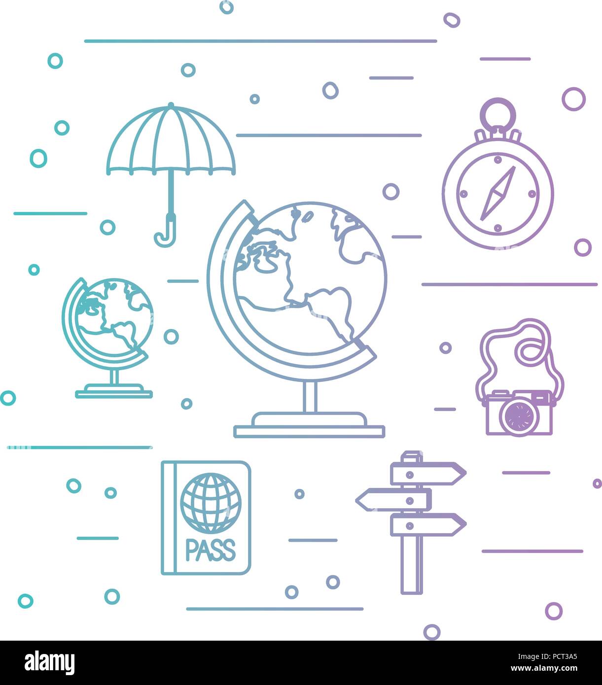 Travelling around world icons hi-res stock photography and images - Alamy