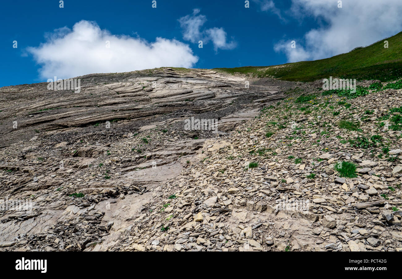 slate field nature on a mountain during summer sunny day Stock Photo ...