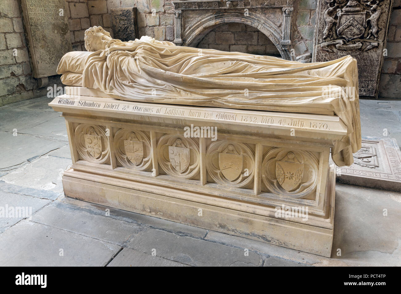 Tomb Earls of Lothian at Jedburgh Abbey in Scottish borders Stock Photo ...