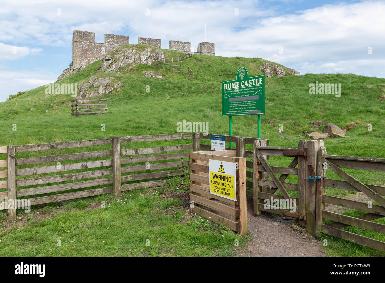Ruin old castle in Scottish borders near Hume Stock Photo - Alamy