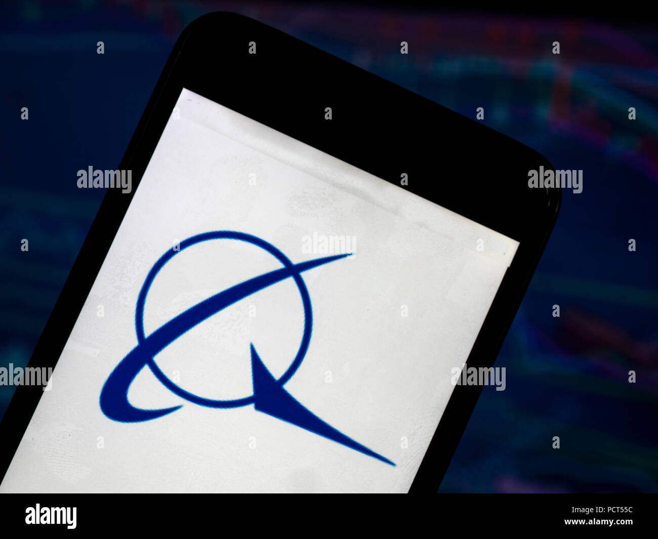 KIEV, UKRAINE - August 4, 2018: The Boeing application seen displayed ...