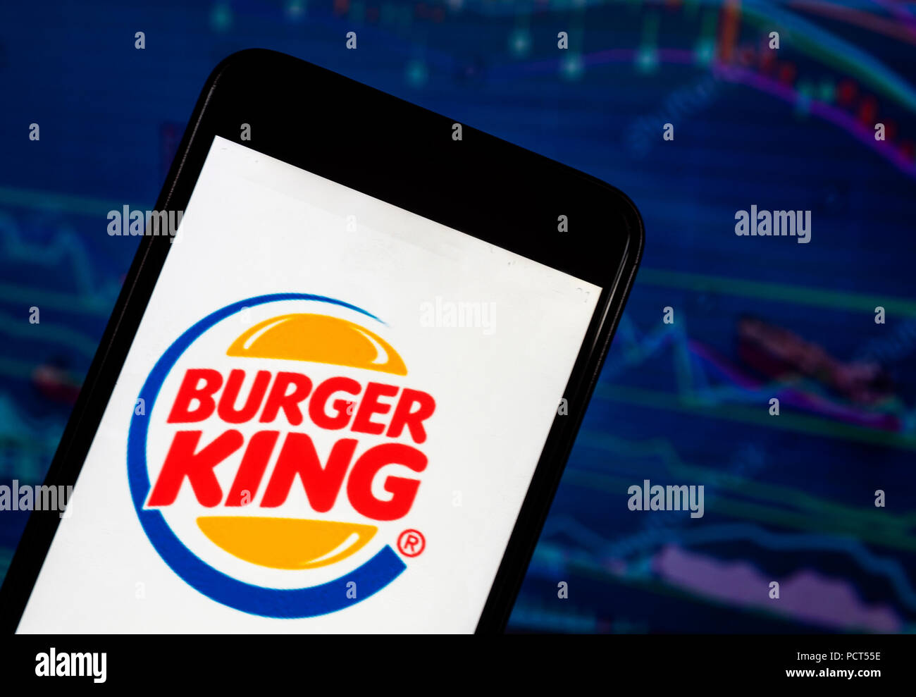 KIEV, UKRAINE - August 4, 2018: The Burger King application seen ...