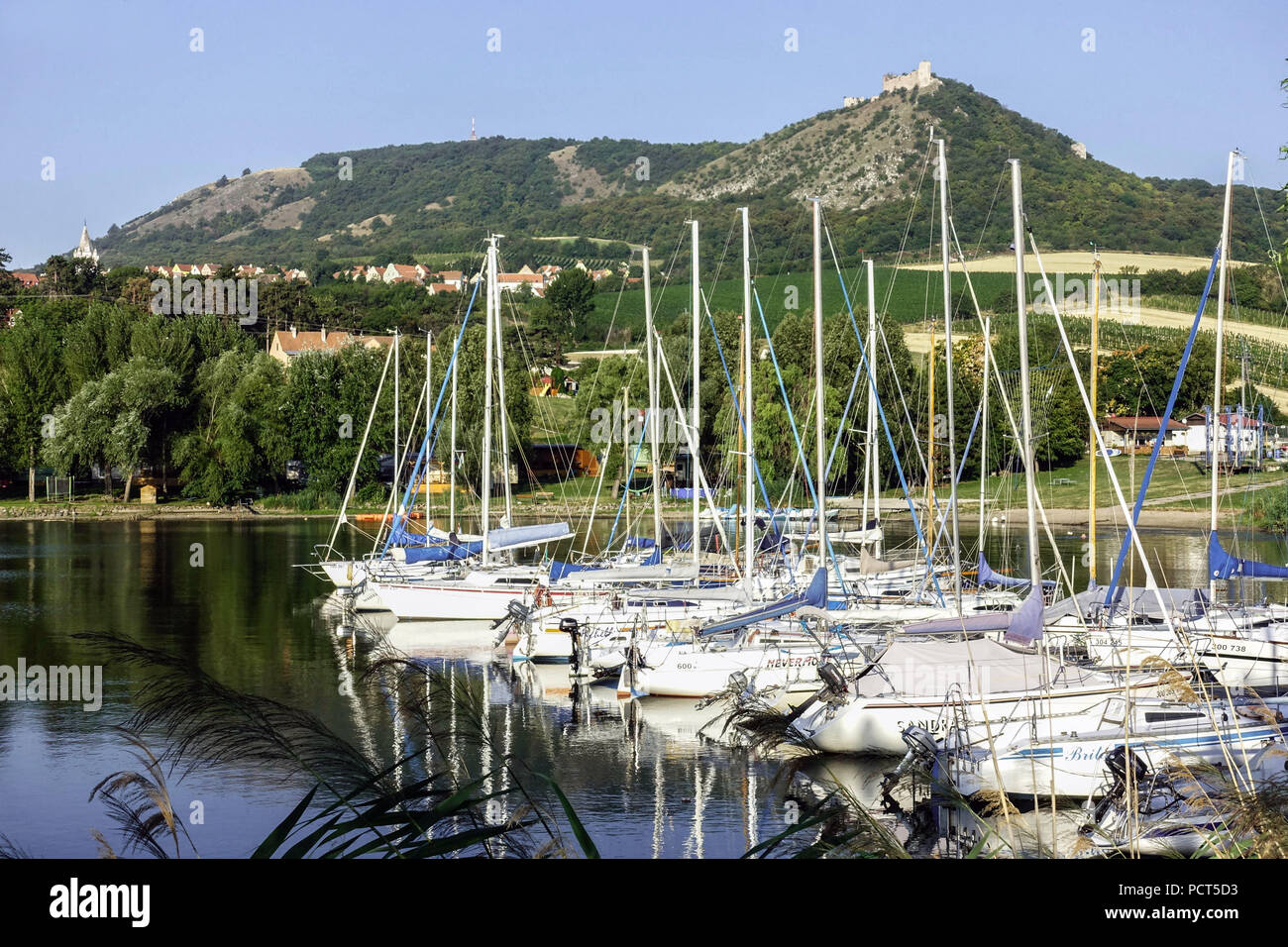 Pavlov port and Yacht Club, Water reservoir Nove Mlyny, Palava Moravia ...