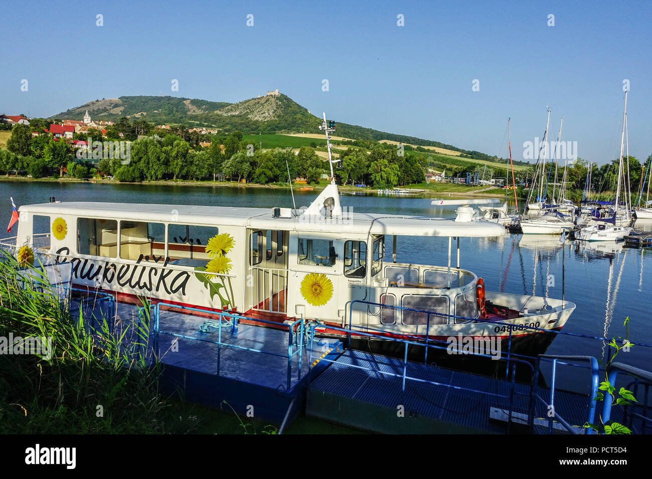 Pavlov port and Yacht Club, Water reservoir Nove Mlyny, Palava region ...