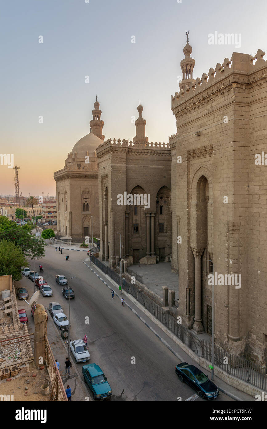 External view of Al Rifai and Sultan Hasan historical mosques from Al ...