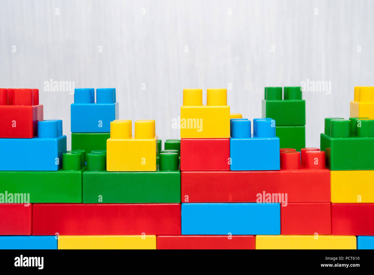 Wall Made of Plastic Blocks. Copy-space Stock Photo - Alamy