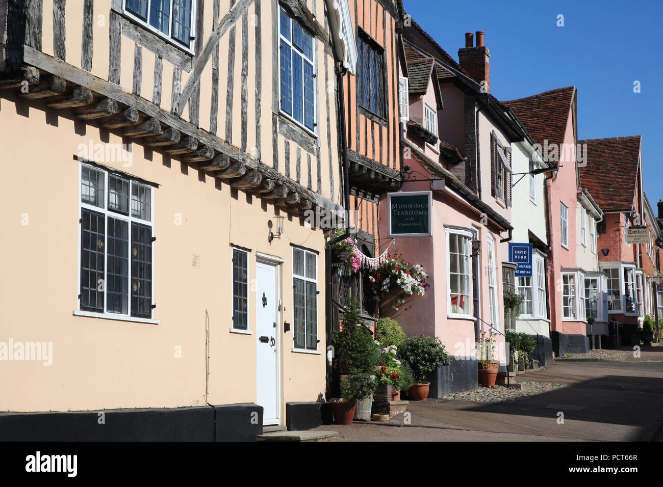 Half timbered Medieval buildings in Lavenham Suffolk UK Stock Photo - Alamy