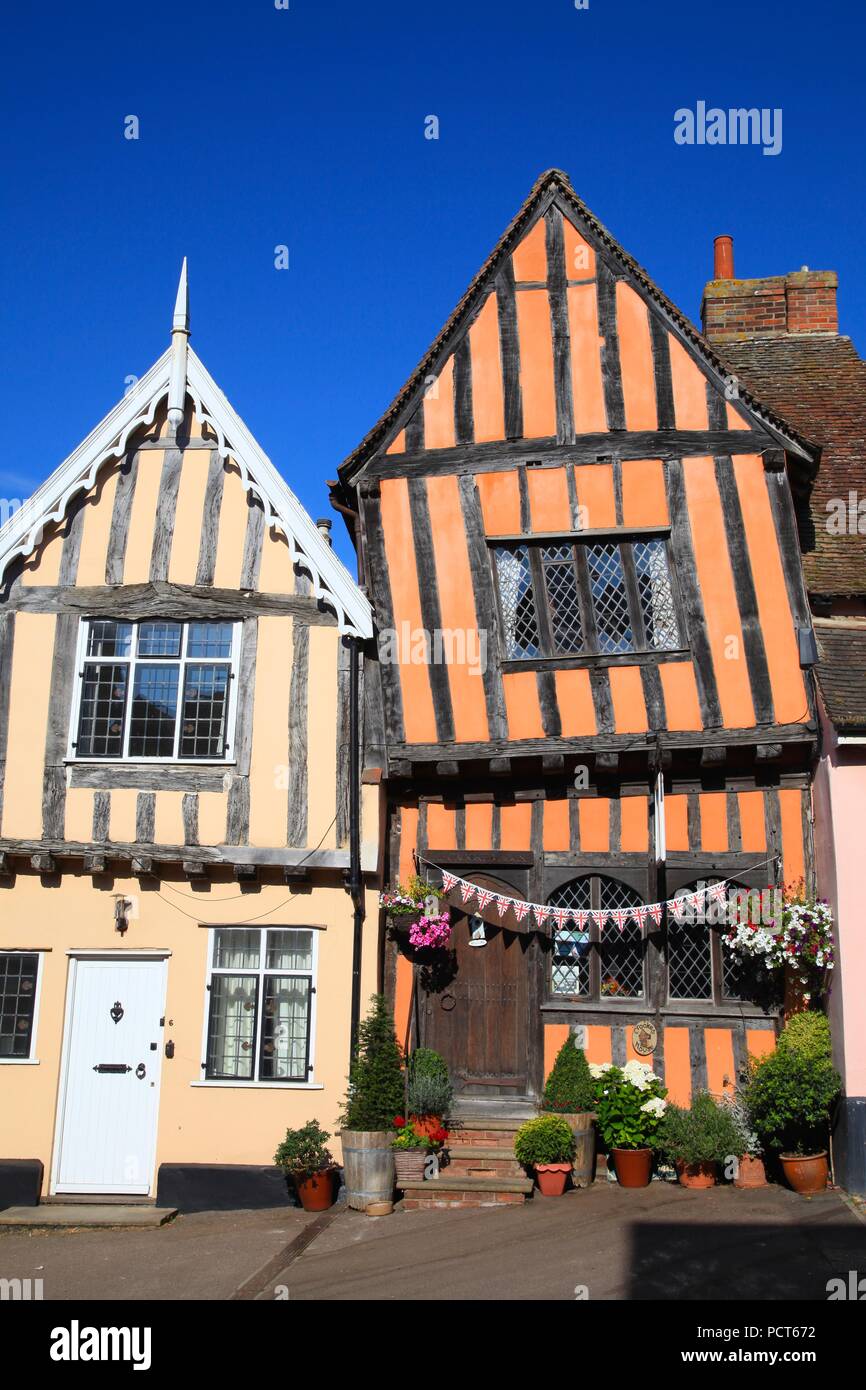 Half timbered Medieval buildings in Lavenham Suffolk UK Stock Photo - Alamy