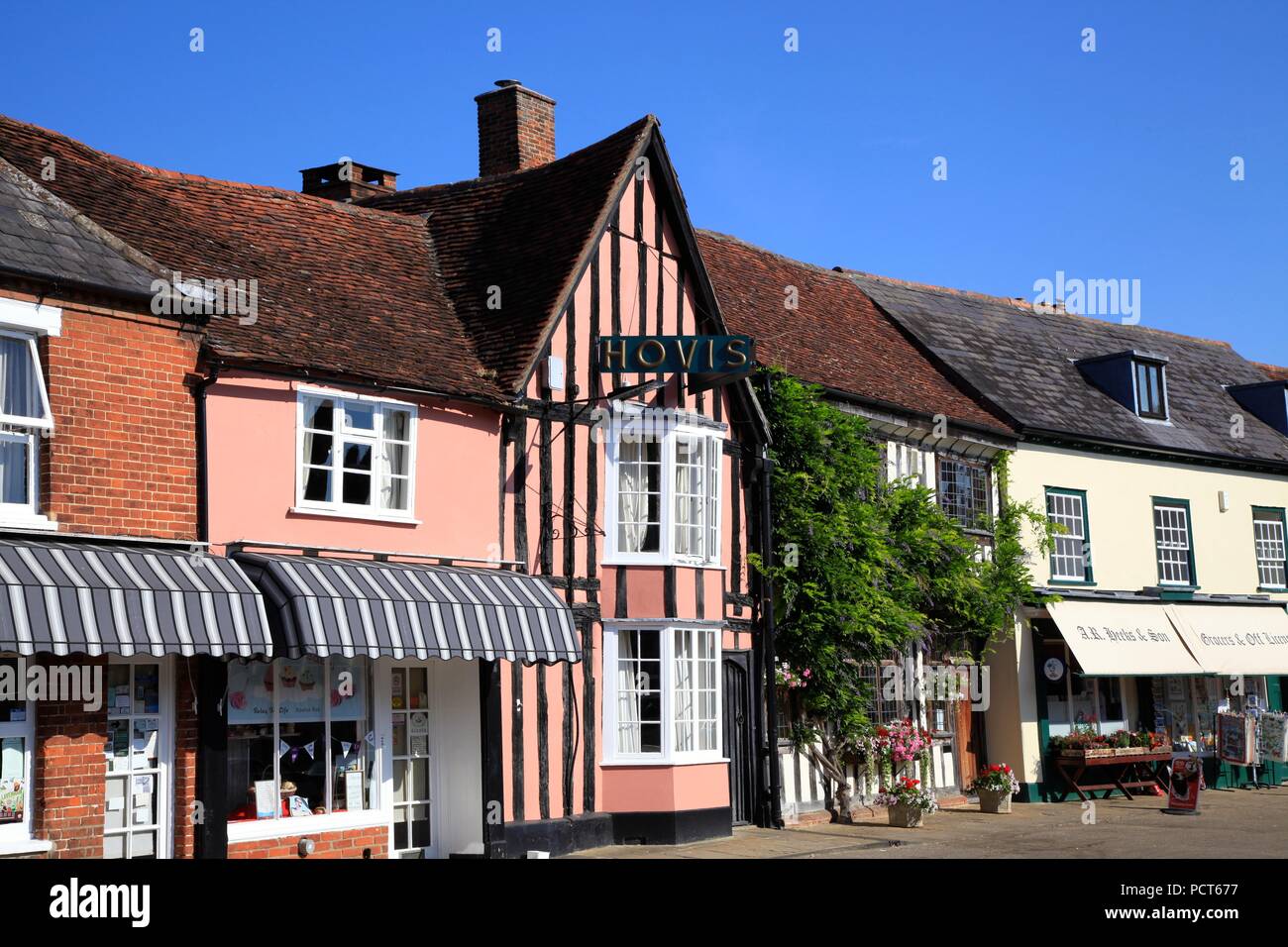 Half timbered Medieval buildings in Lavenham Suffolk UK Stock Photo - Alamy
