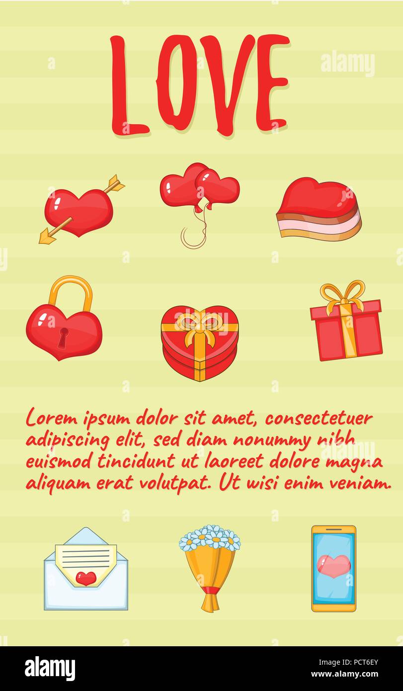Love postcard background concept, cartoon style Stock Vector Image ...