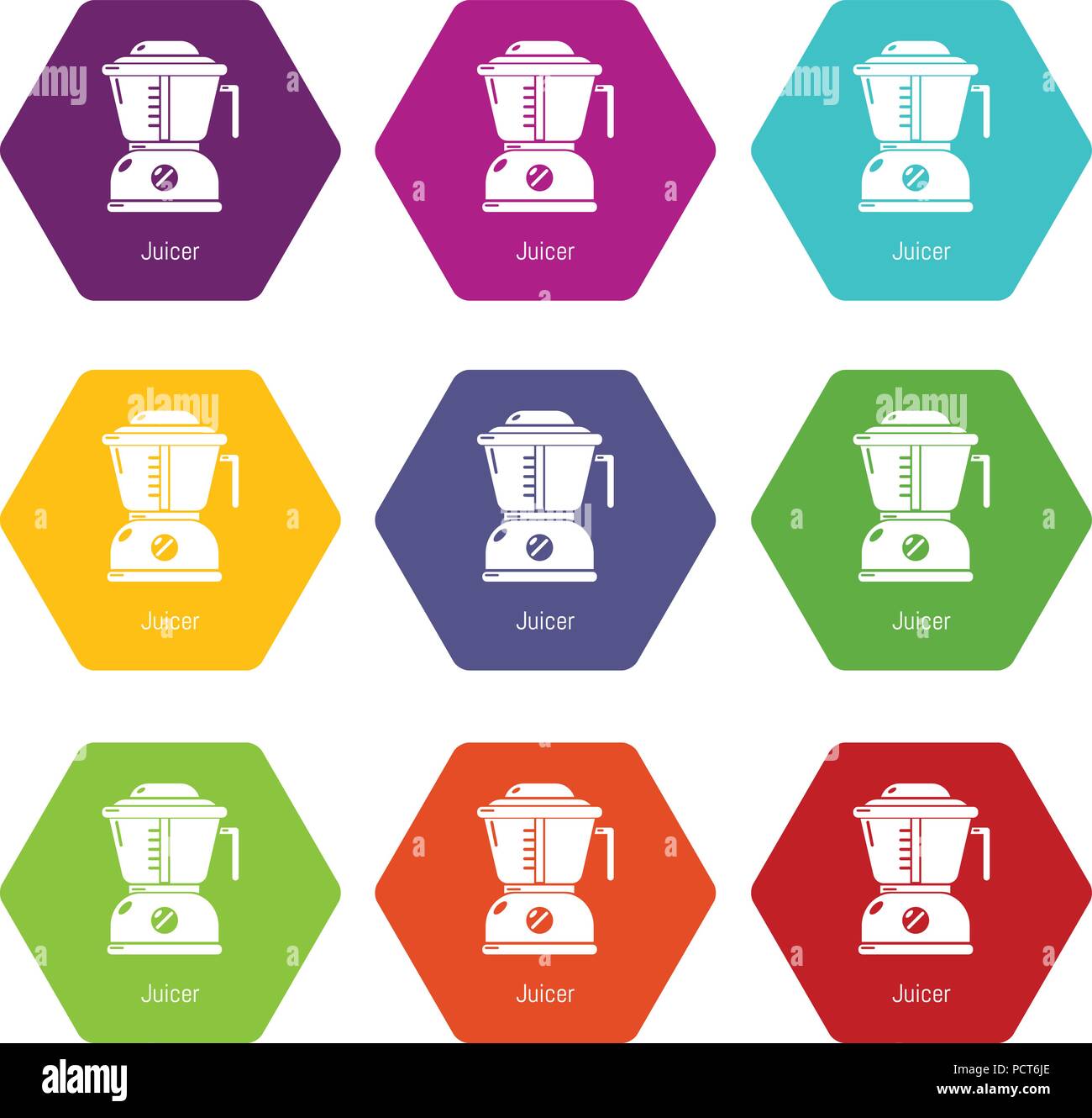 Juicer icons set 9 vector Stock Vector Image & Art - Alamy