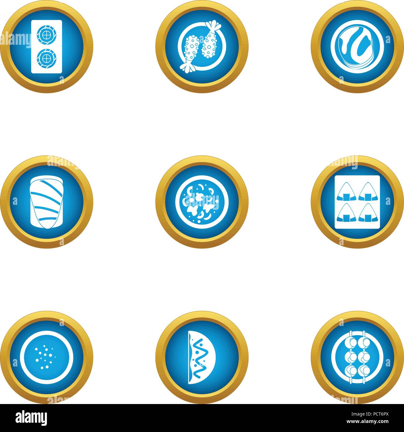 Grub icons set, flat style Stock Vector Image & Art - Alamy