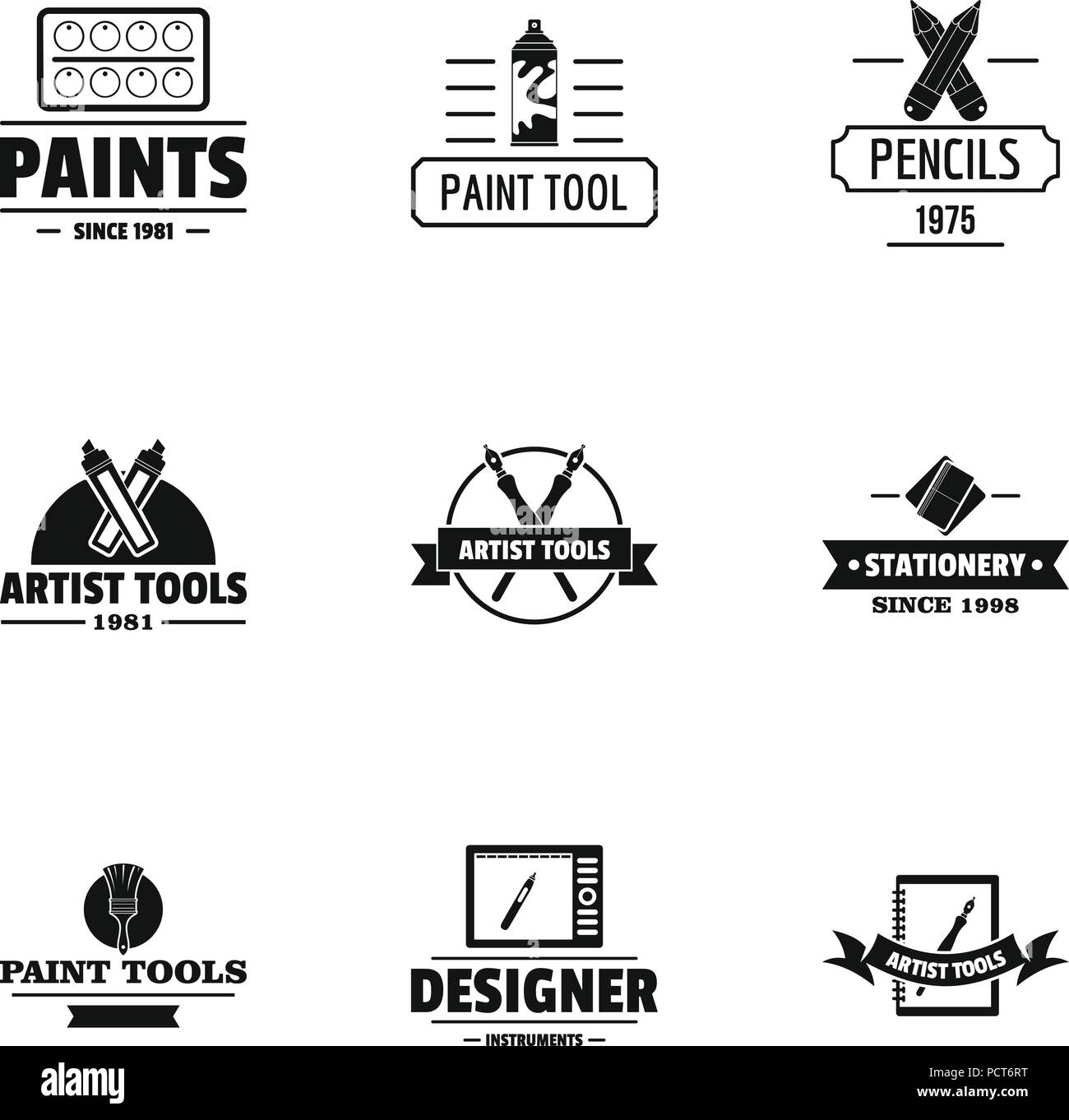 Decorator logo set, simple style Stock Vector Image & Art - Alamy