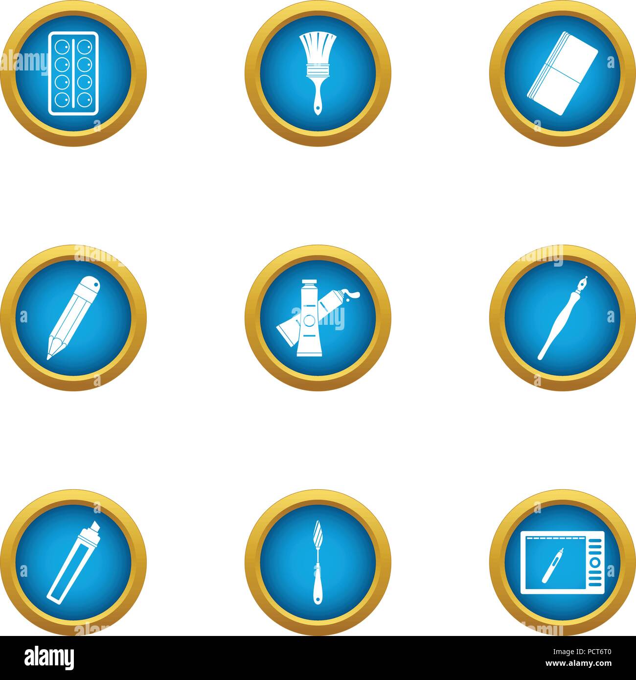 Office spell icons set, flat style Stock Vector Image & Art - Alamy