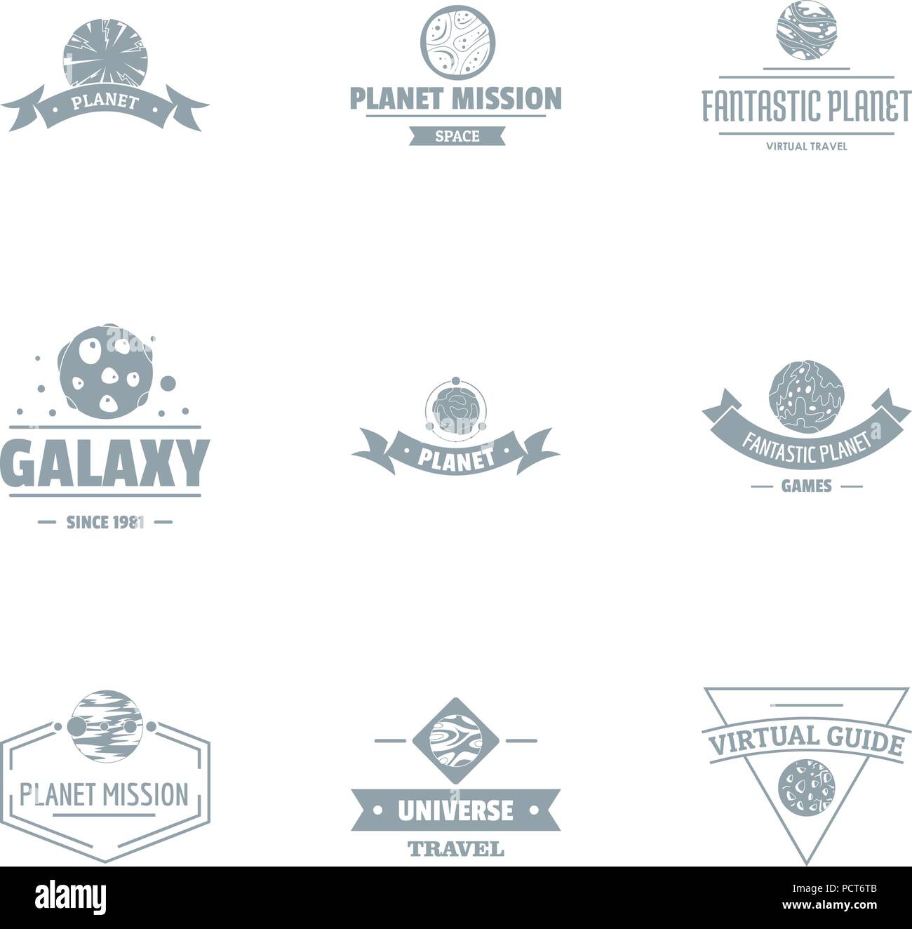 Galaxy mission logo set, simple style Stock Vector Image & Art - Alamy