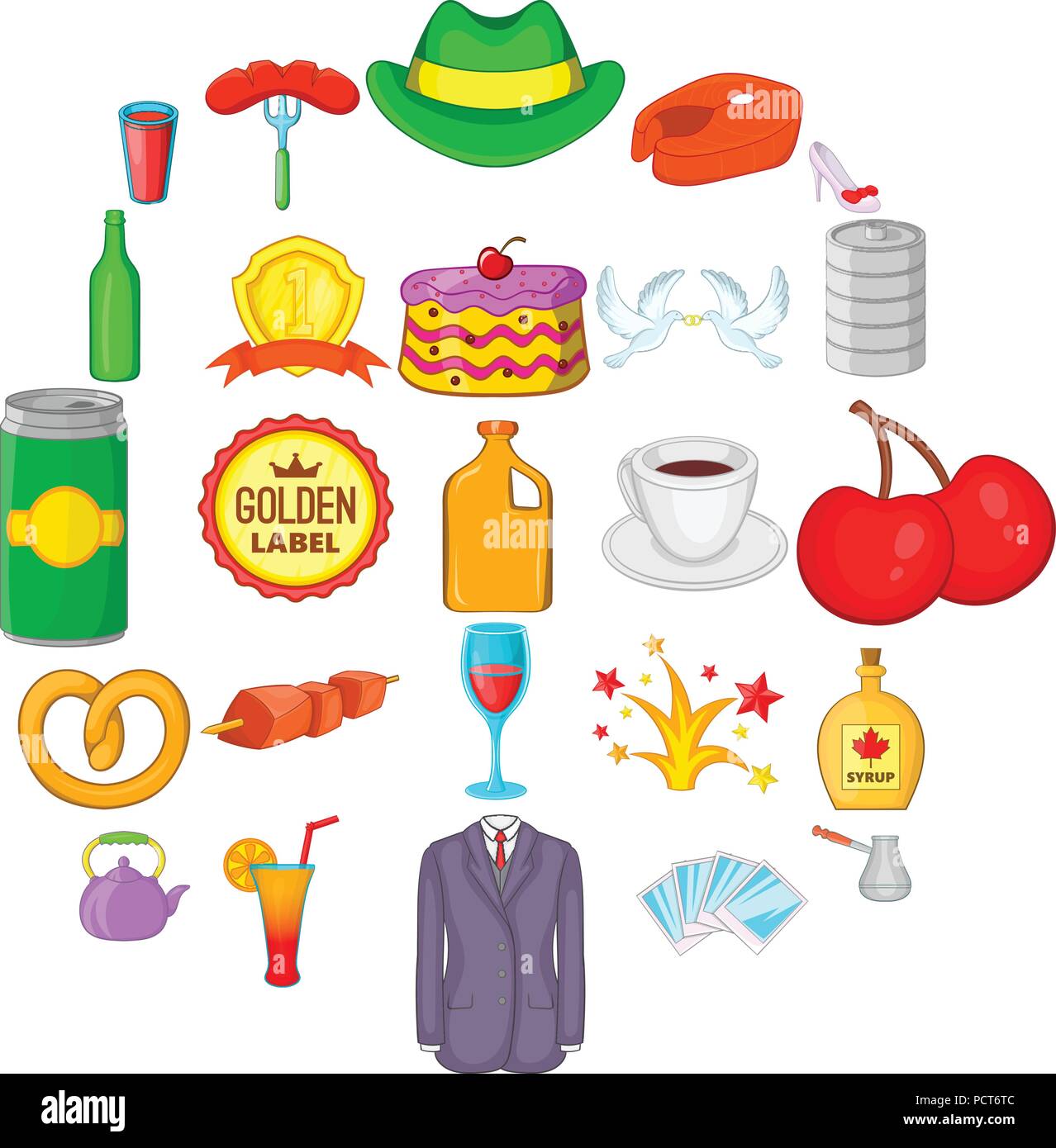 Romantic dinner icons set, cartoon style Stock Vector Image & Art - Alamy