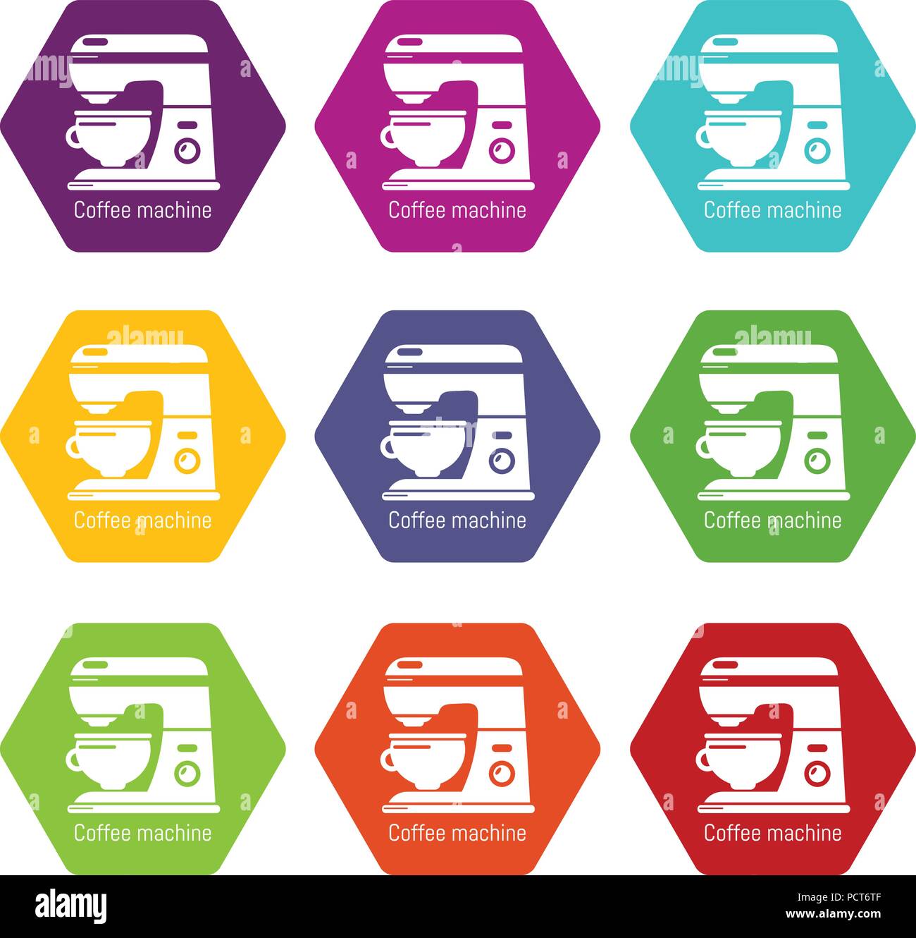 Coffee machine icons set 9 vector Stock Vector Image & Art - Alamy