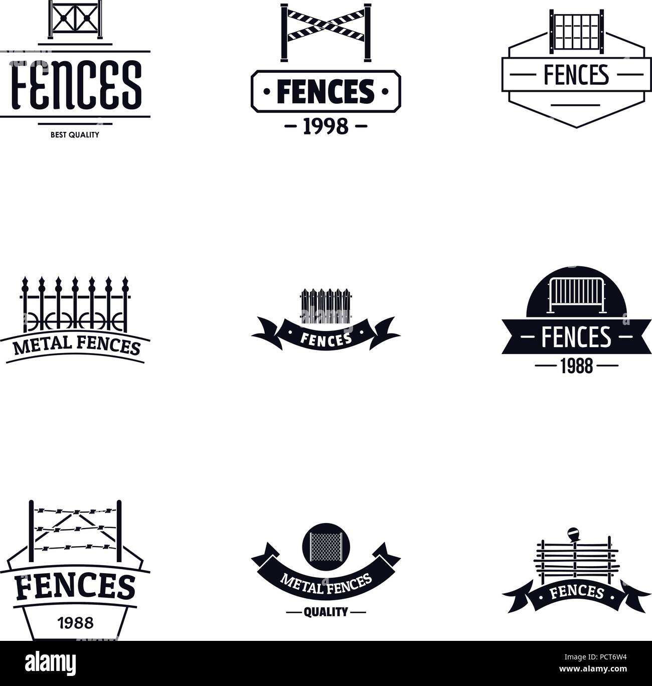 Fence protection logo set, simple style Stock Vector Image & Art - Alamy