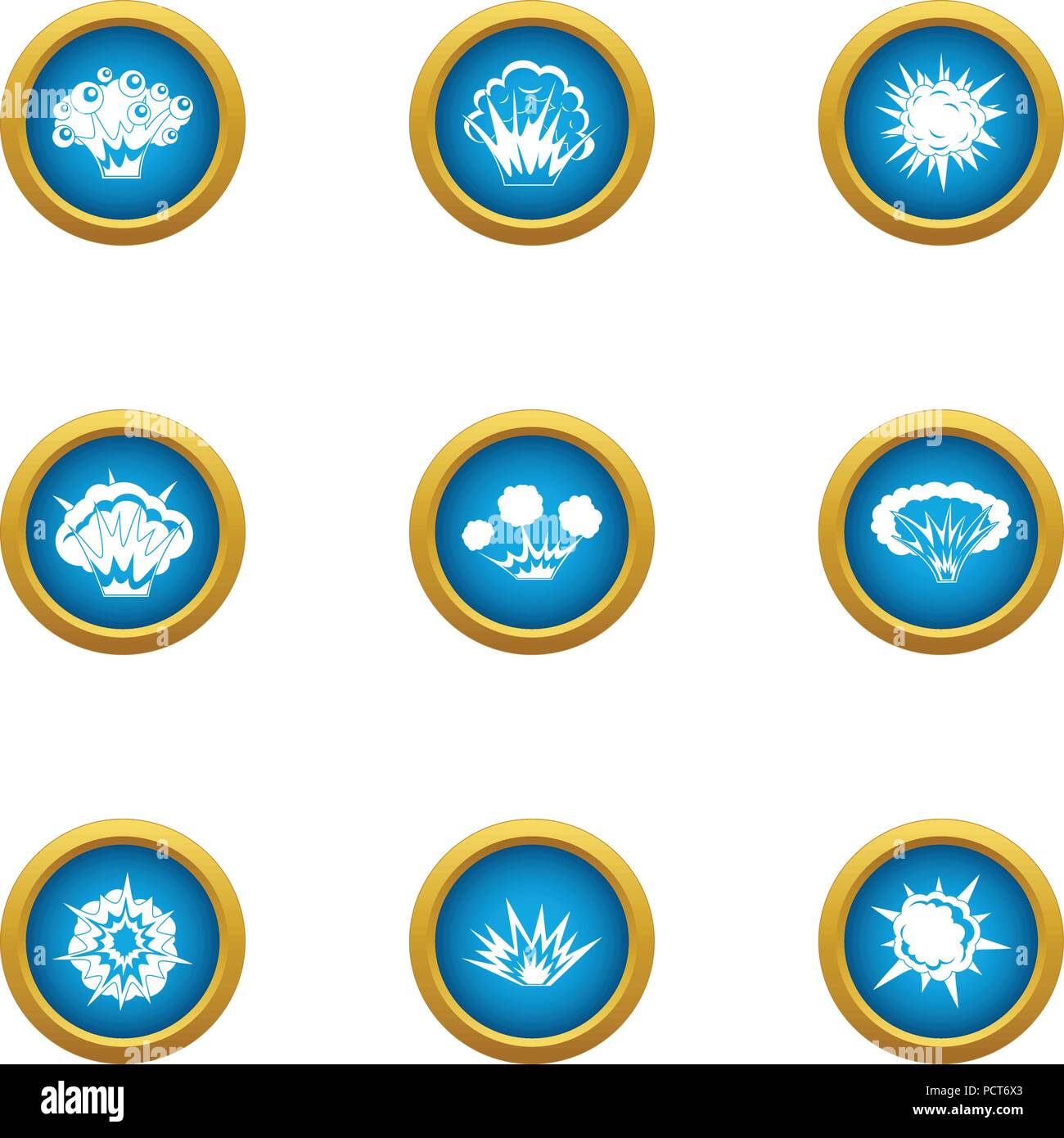 Bursting icons set, flat style Stock Vector Image & Art - Alamy