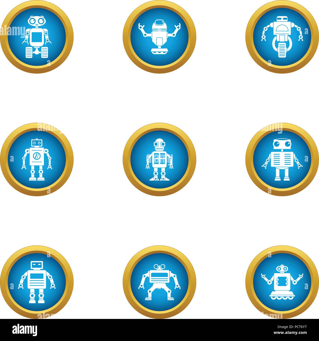 Humanoid icons set, flat style Stock Vector Image & Art - Alamy