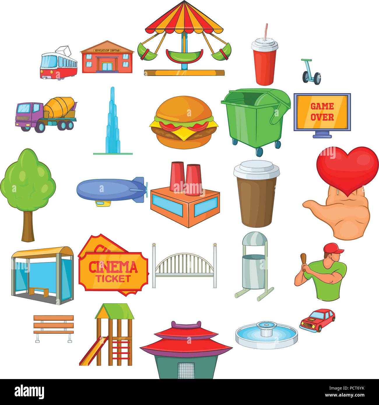 Capital icons set, cartoon style Stock Vector Image & Art - Alamy